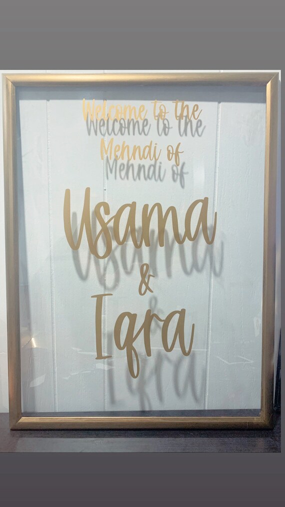 24 X 18 Gold Frame Gold Font Acrylic Clear Custom Welcome Sign | Etsy