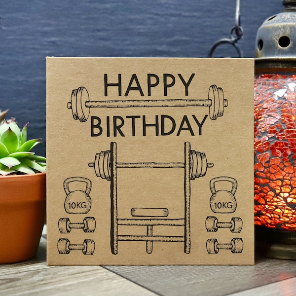 Weight Lifting Birthday Card - Etsy UK