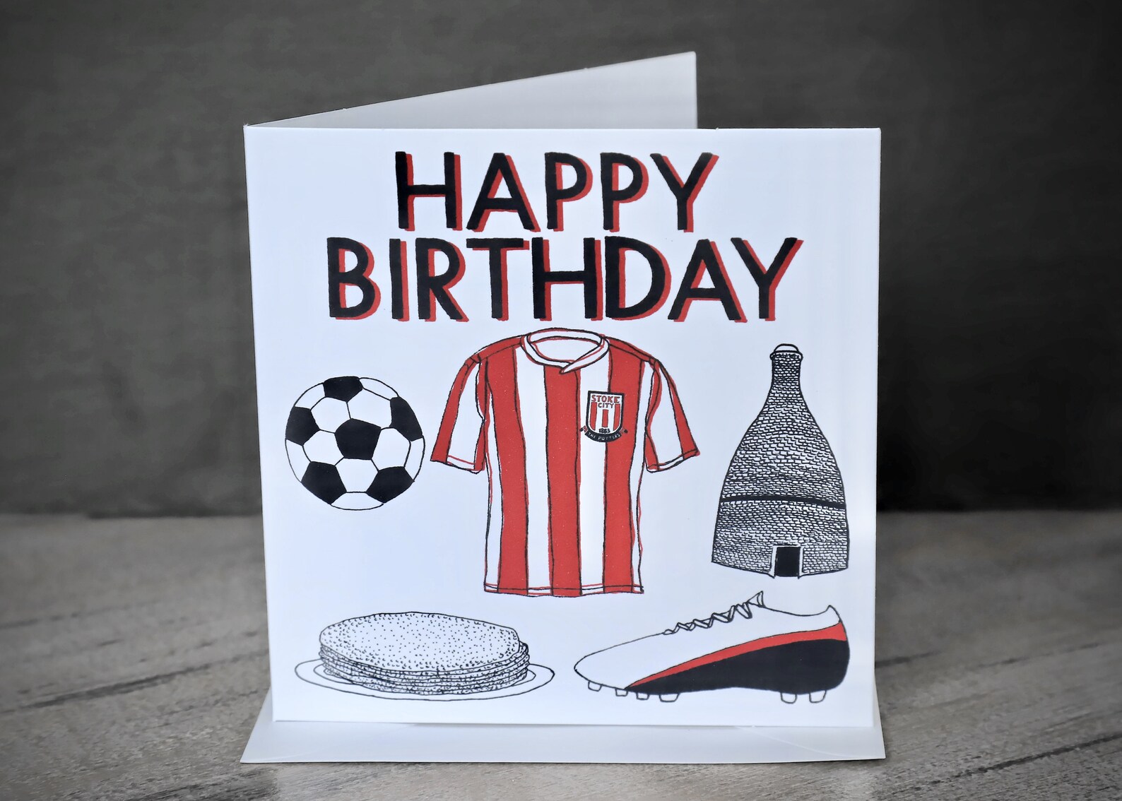 Stoke City FC Inspired Birthday Card, Original Hand-drawn Design ...