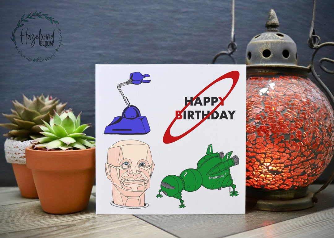 Red Dwarf Inspired Birthday Card, Original Hand-drawn Design, Square ...