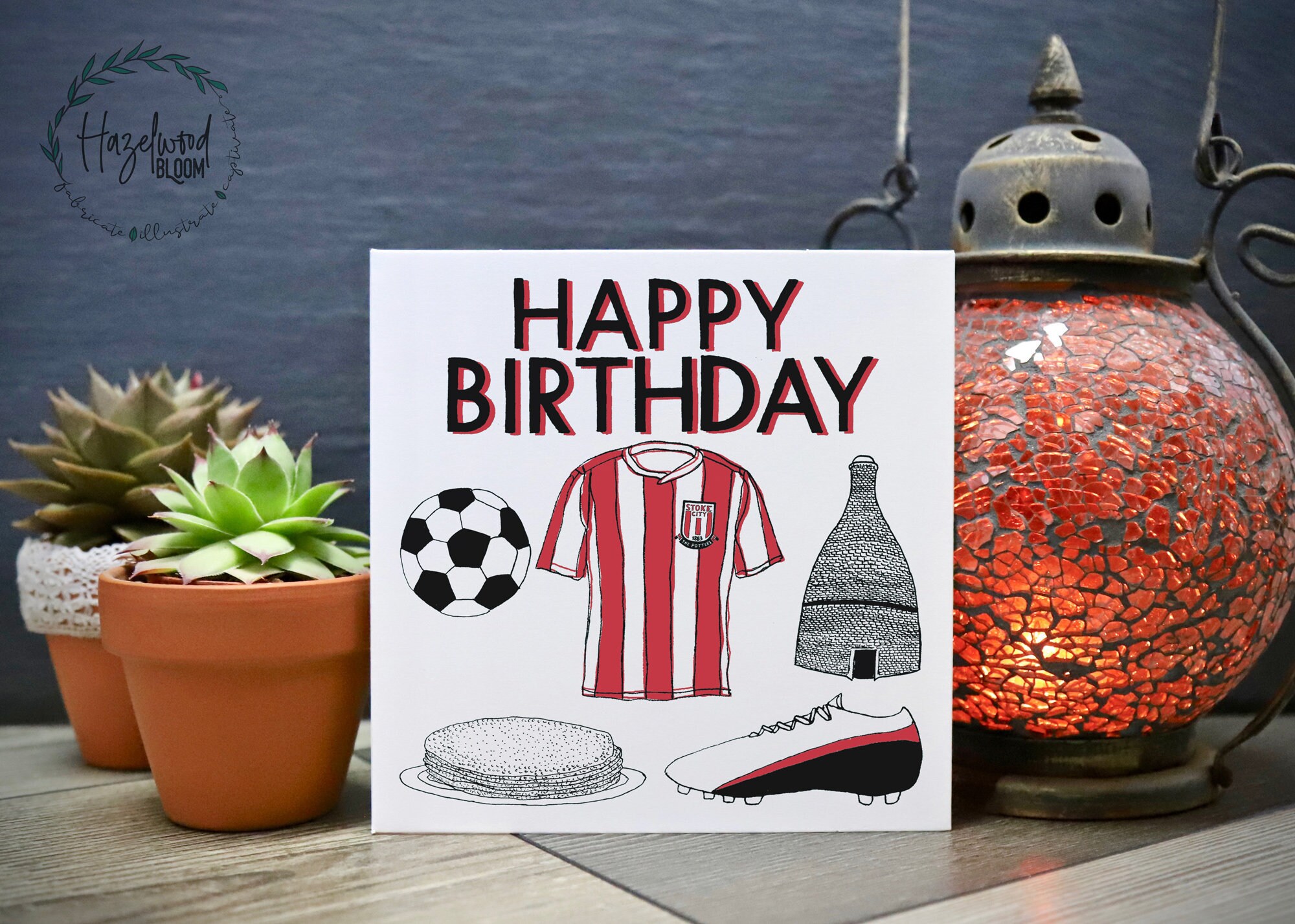 Stoke City FC Inspired Birthday Card, Original Hand-drawn Design ...