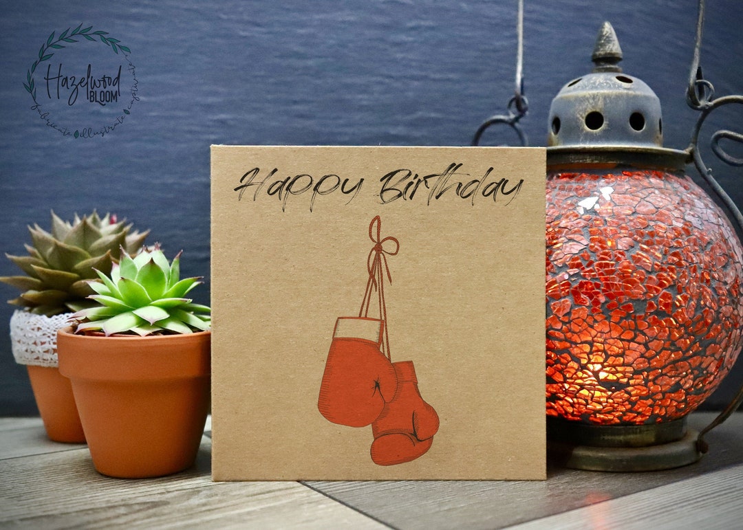 Boxing Gloves Birthday Card Original Hand-drawn Design - Etsy