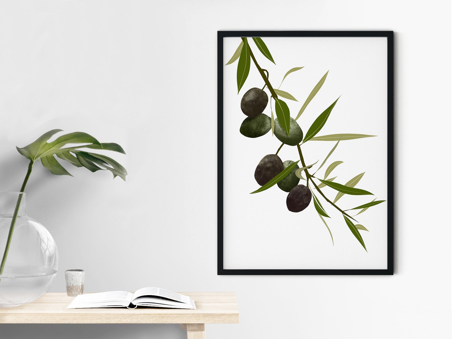 Green Wall Art, Olive Tree Art, Olive Botanical Print, Olive Poster ...