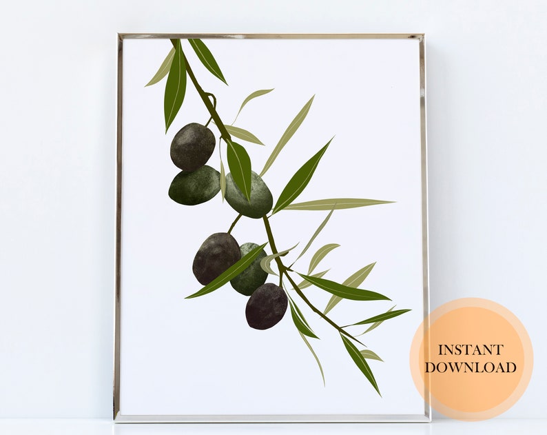Green Wall Art Olive Tree Art Olive Botanical Print Olive | Etsy