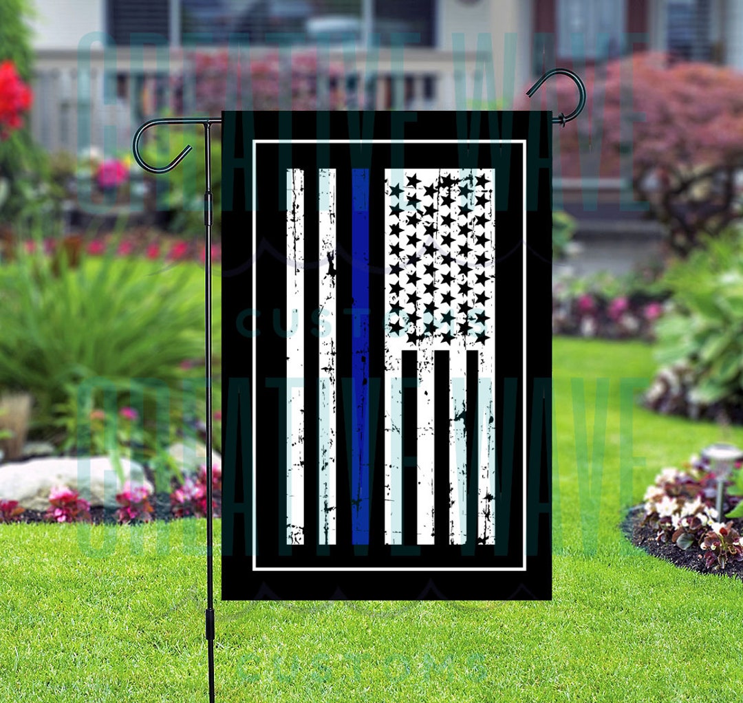 Thin Blue Line Back the Blue Defend the Police Blue Lives Matter Garden ...