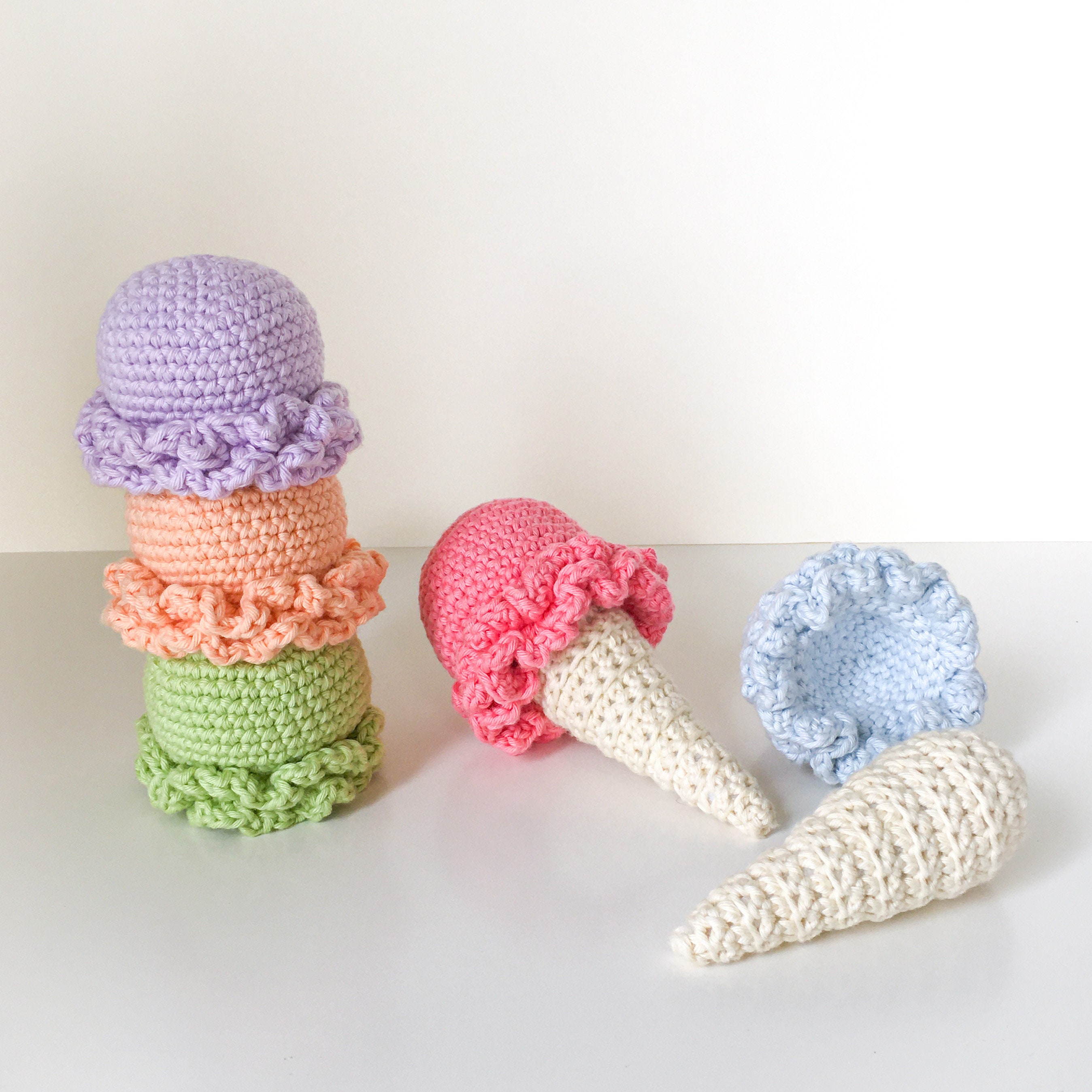 Ice Cream Crochet Pattern, Ice Cream Toy, Ice Cream Amigurumi, English ...