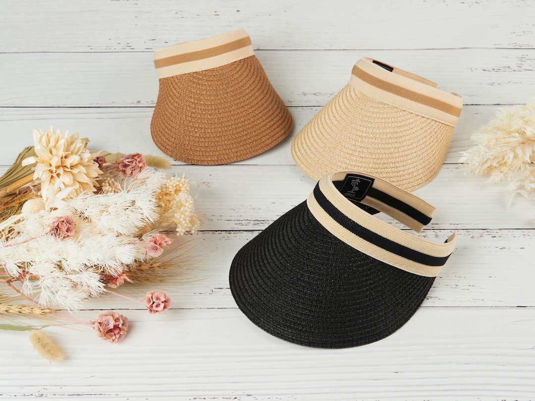 Summer Sun Visors | Cream, Tan & Black Visors | Matching Mum and Daughter Sun Visor Hats | Child ...