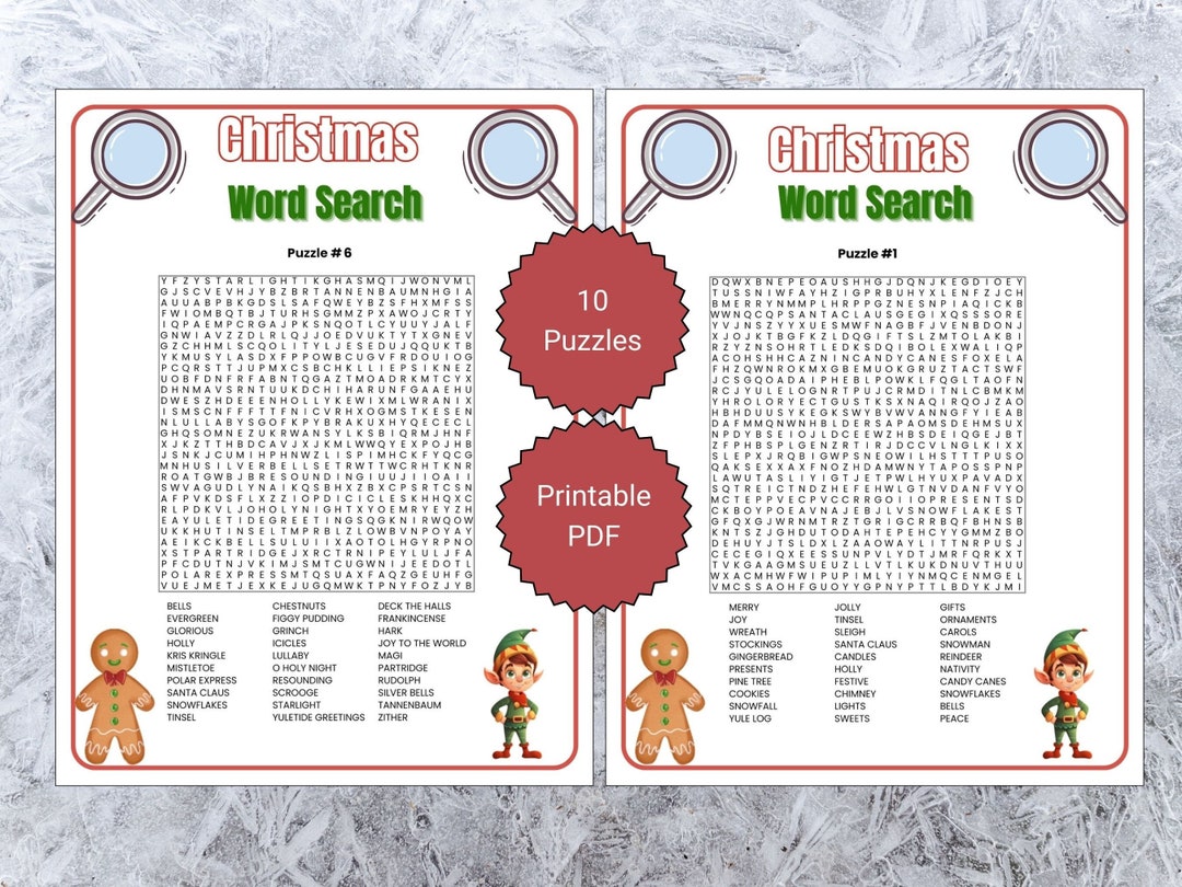 Christmas Word Search Printable Bundle Christmas Printable - Etsy