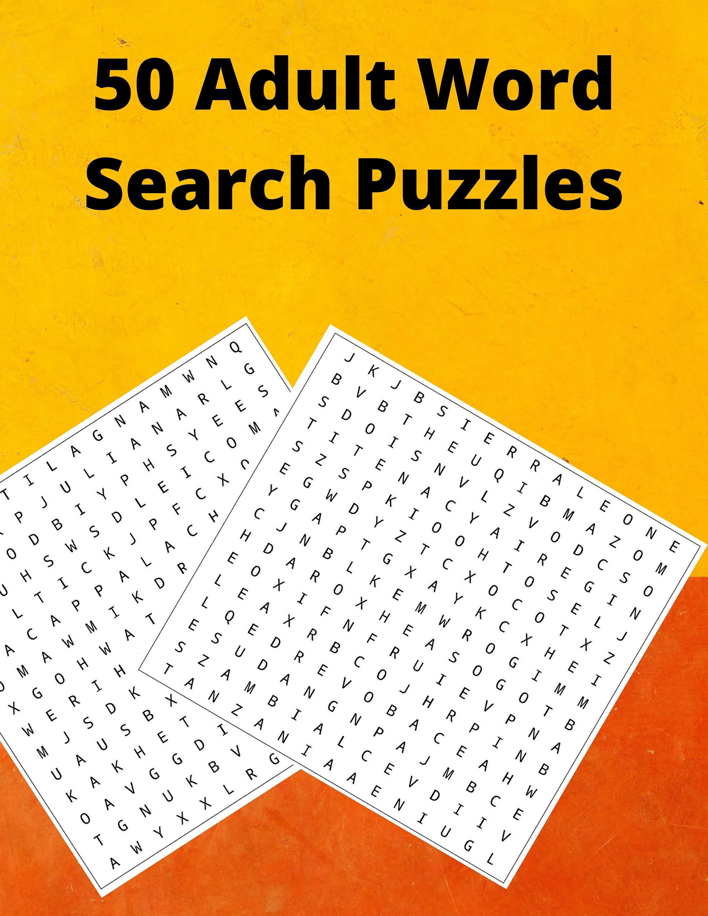 Word Search Worksheets Adult