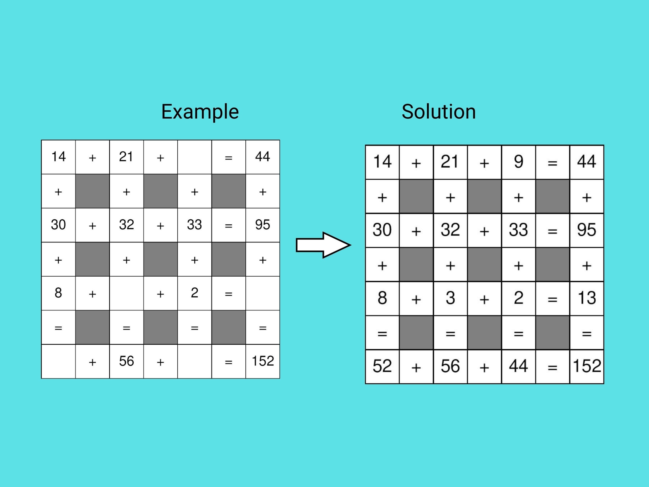 Math Crossword Addition Puzzles, Learning, Home School, 60 Puzzles Easy ...