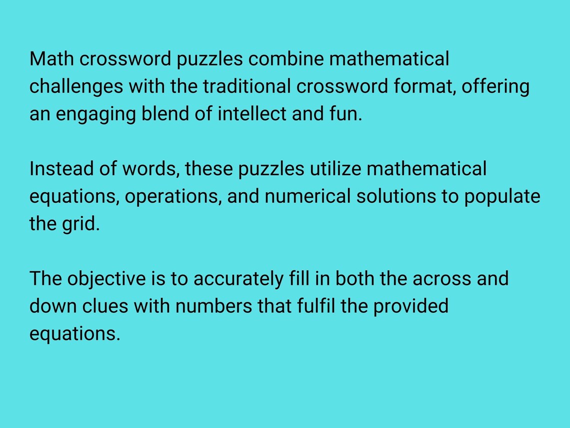 Math Crossword Addition Puzzles, Learning, Home School, 60 Puzzles Easy ...