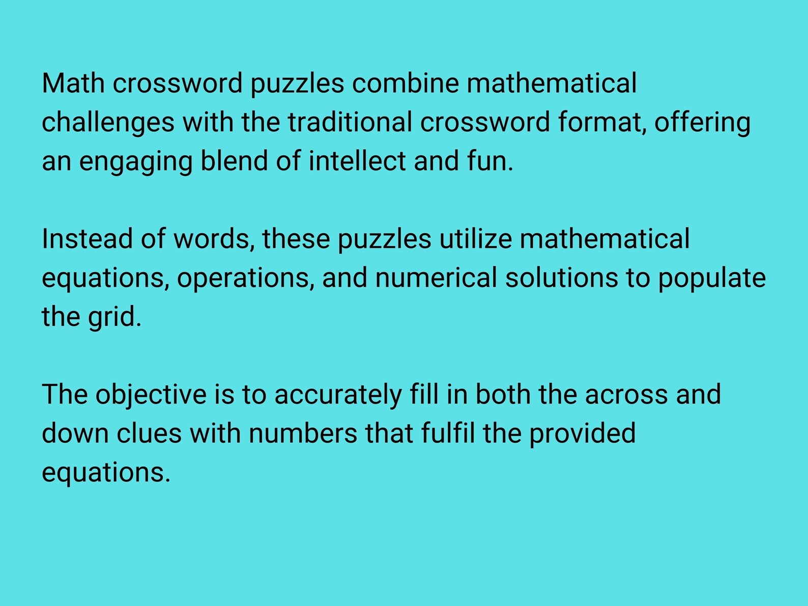 Math Crossword Addition Puzzles, Learning, Home School, 60 Puzzles Easy ...