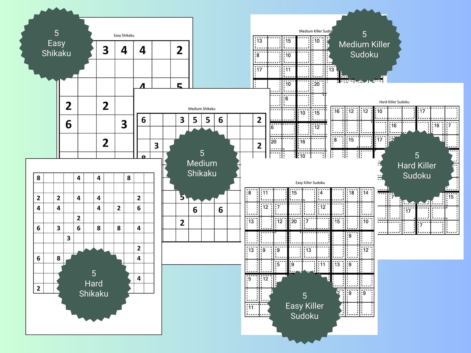 110 Puzzles Adult Activity Pack 5, Puzzles for Grown Ups, Killer Sudoku ...