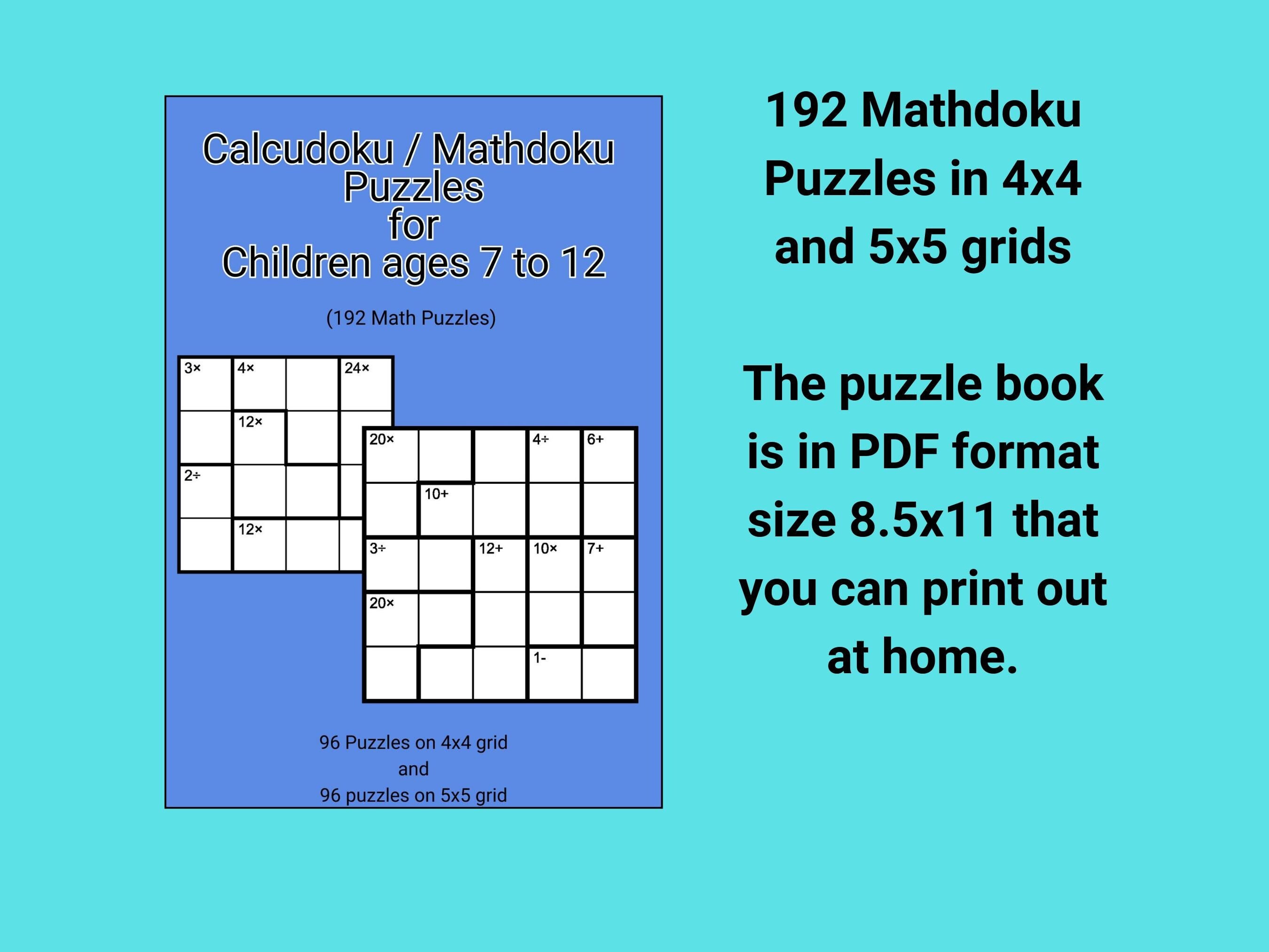 Fun With Numbers: Calcudoku / Mathdoku Printable PDF, 192 Sudoku ...