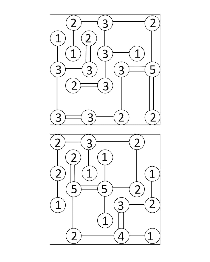 Hashi Bridges Puzzles PDF Printable Easy to Hard With Solutions ...