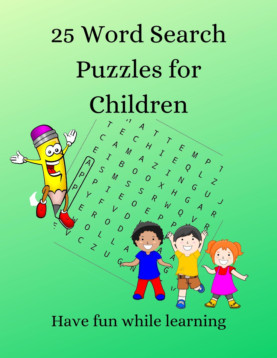 25 Kids Word Search Puzzles, Puzzles for Children, Wordsearch Puzzles ...