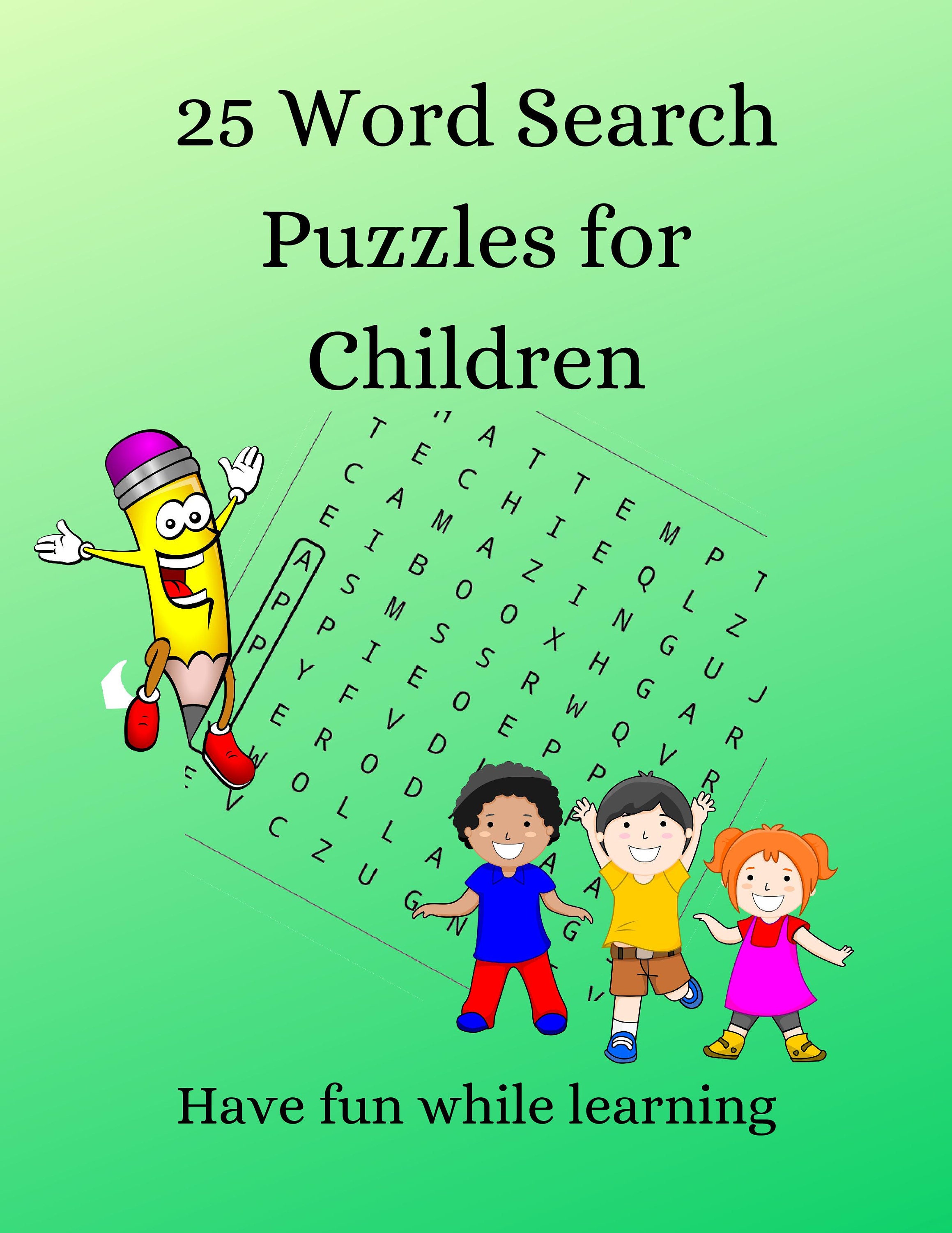 25 Kids Word Search Puzzles, Puzzles for Children, Wordsearch Puzzles ...
