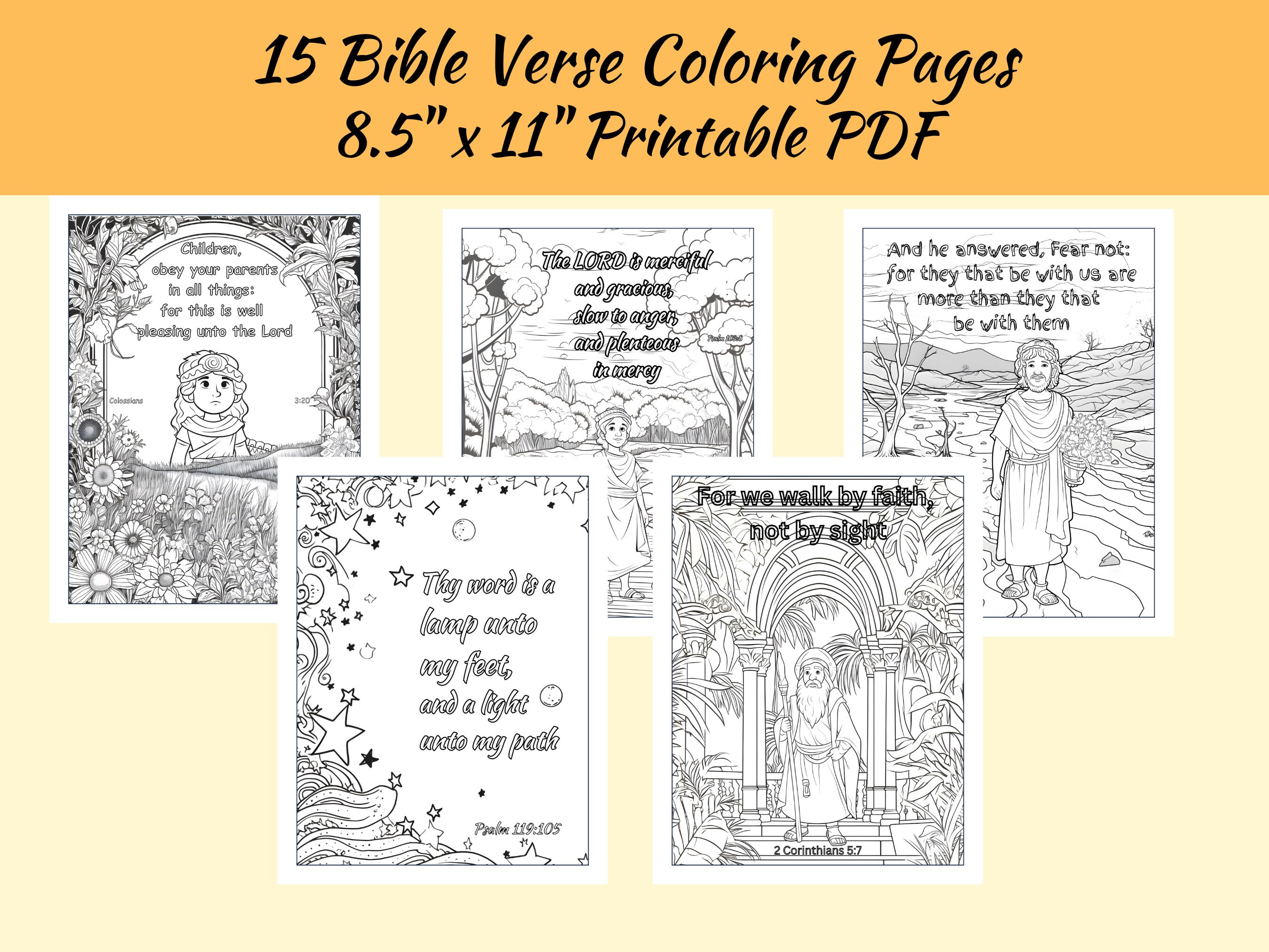 Faithful Expressions: 15 Bible Verse Coloring Pages for Adults and ...