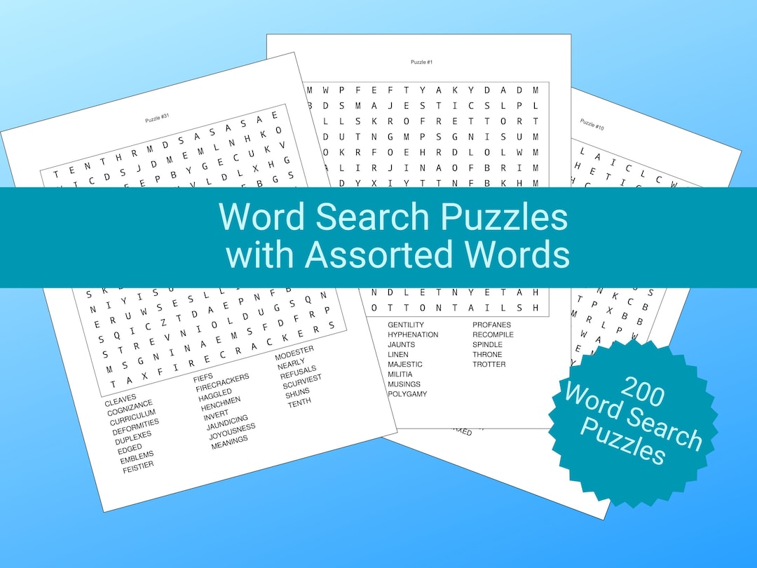 200 Adult Word Search Puzzles With Solutions, Puzzles for Grown Ups ...