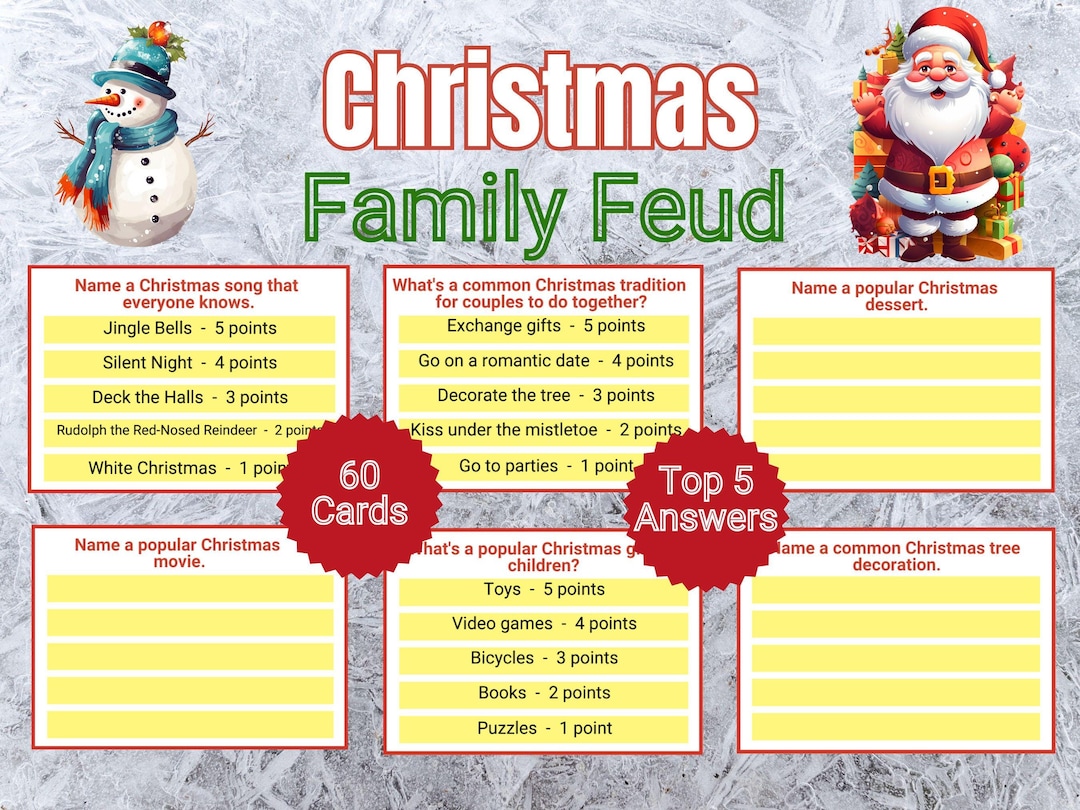 Christmas Family Feud Game, Printable Christmas Game, Christmas Trivia ...