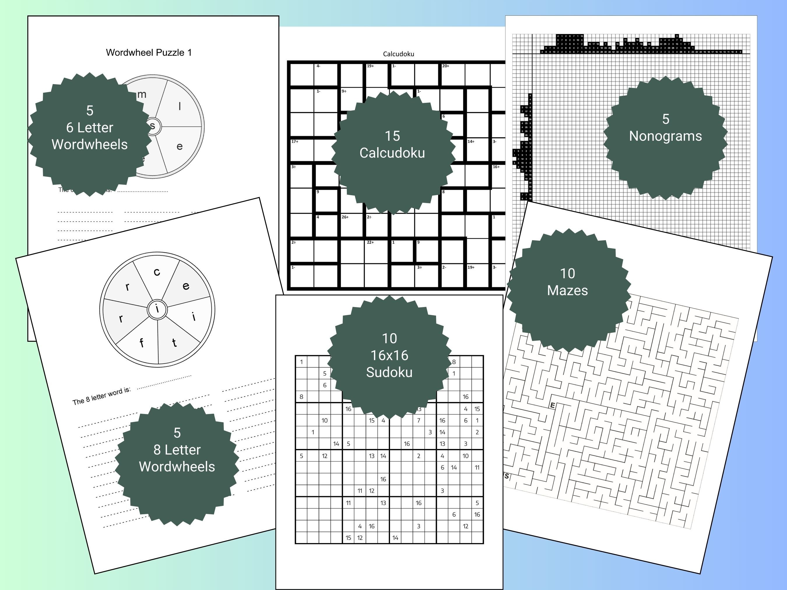 110 Puzzles Adult Activity Pack 5, Puzzles for Grown Ups, Killer Sudoku, Samurai, Shikaku ...