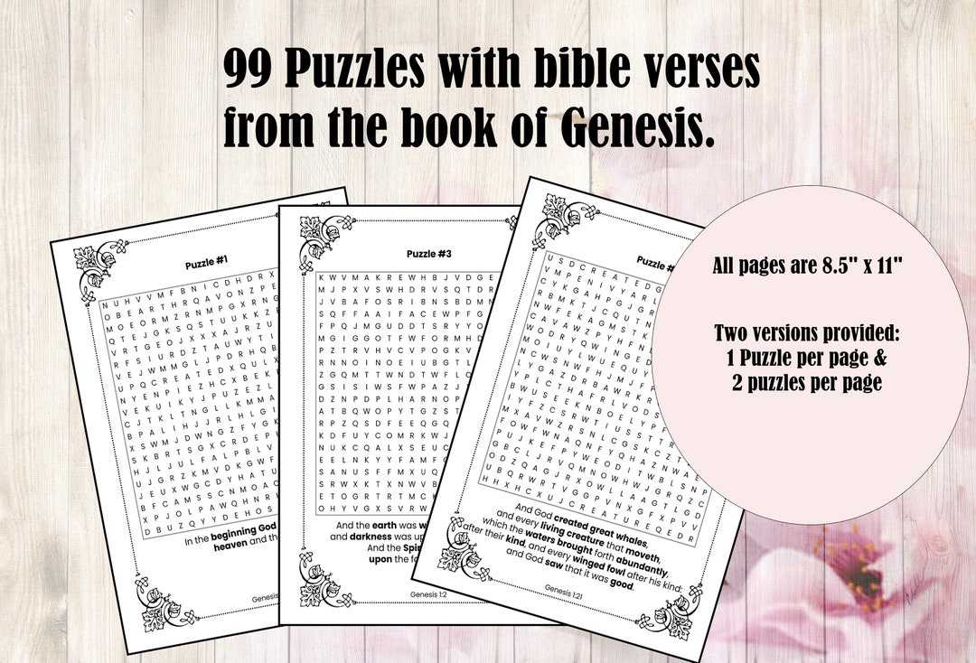 Genesis Bible Verse Word Search | 99 Puzzles | Bible Word Search ...