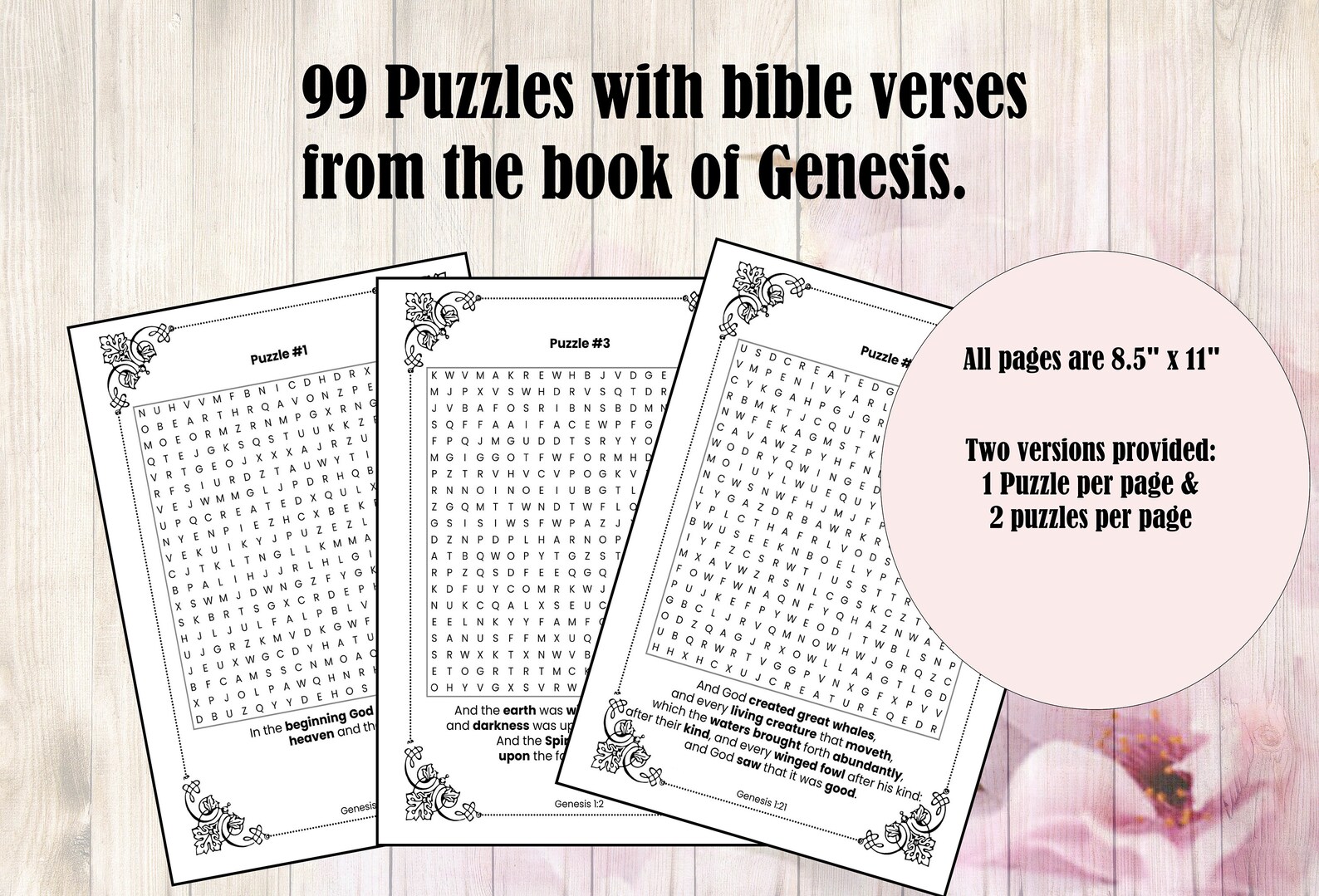 Genesis Bible Verse Word Search | 99 Puzzles | Bible Word Search ...