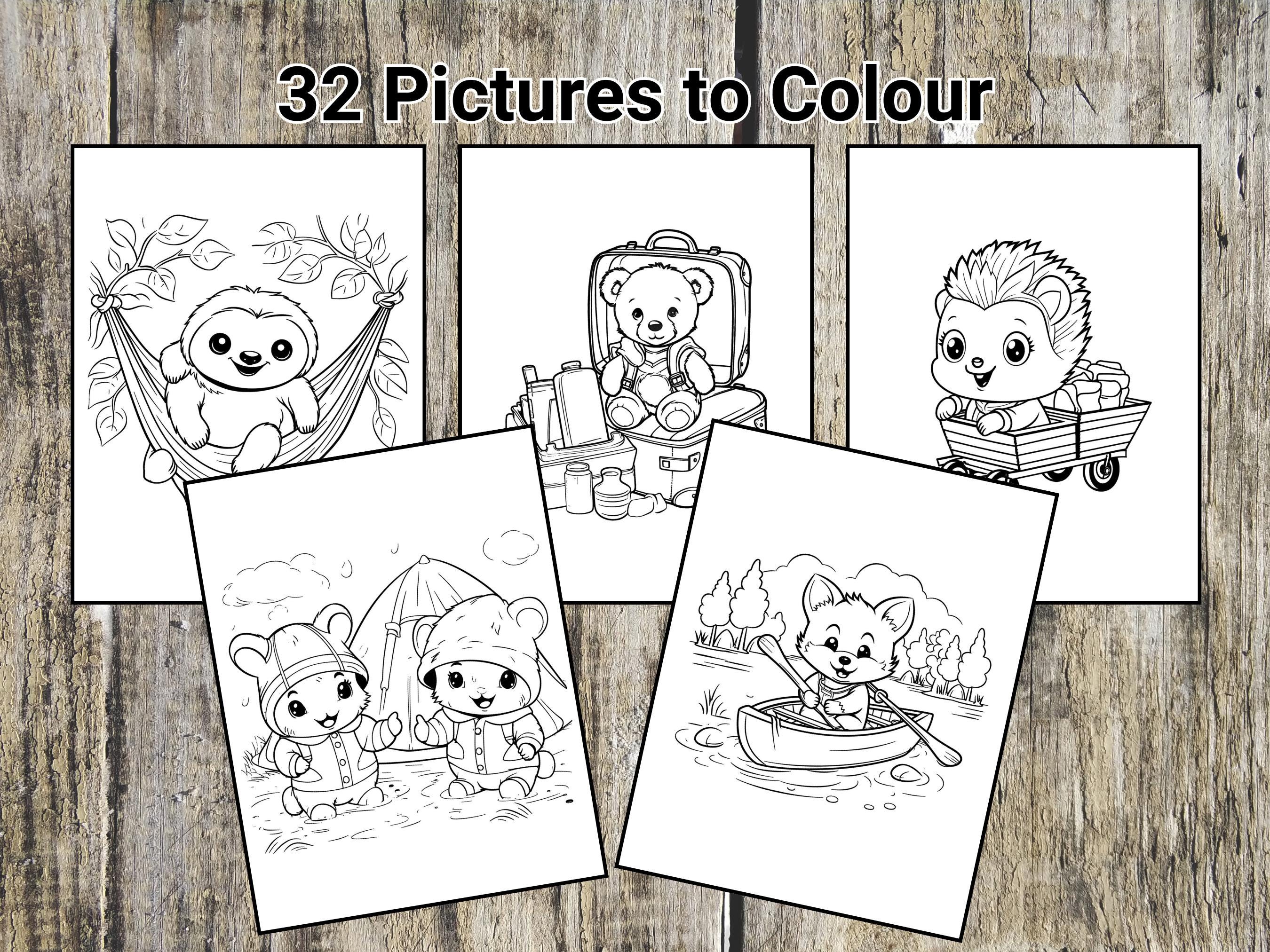 Kawaii Critters Camping Coloring Book | Kids Activity (digital Download ...