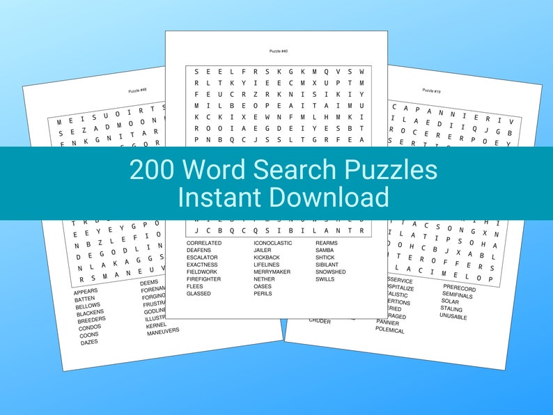 200 Adult Word Search Puzzles With Solutions, Puzzles for Grown Ups ...