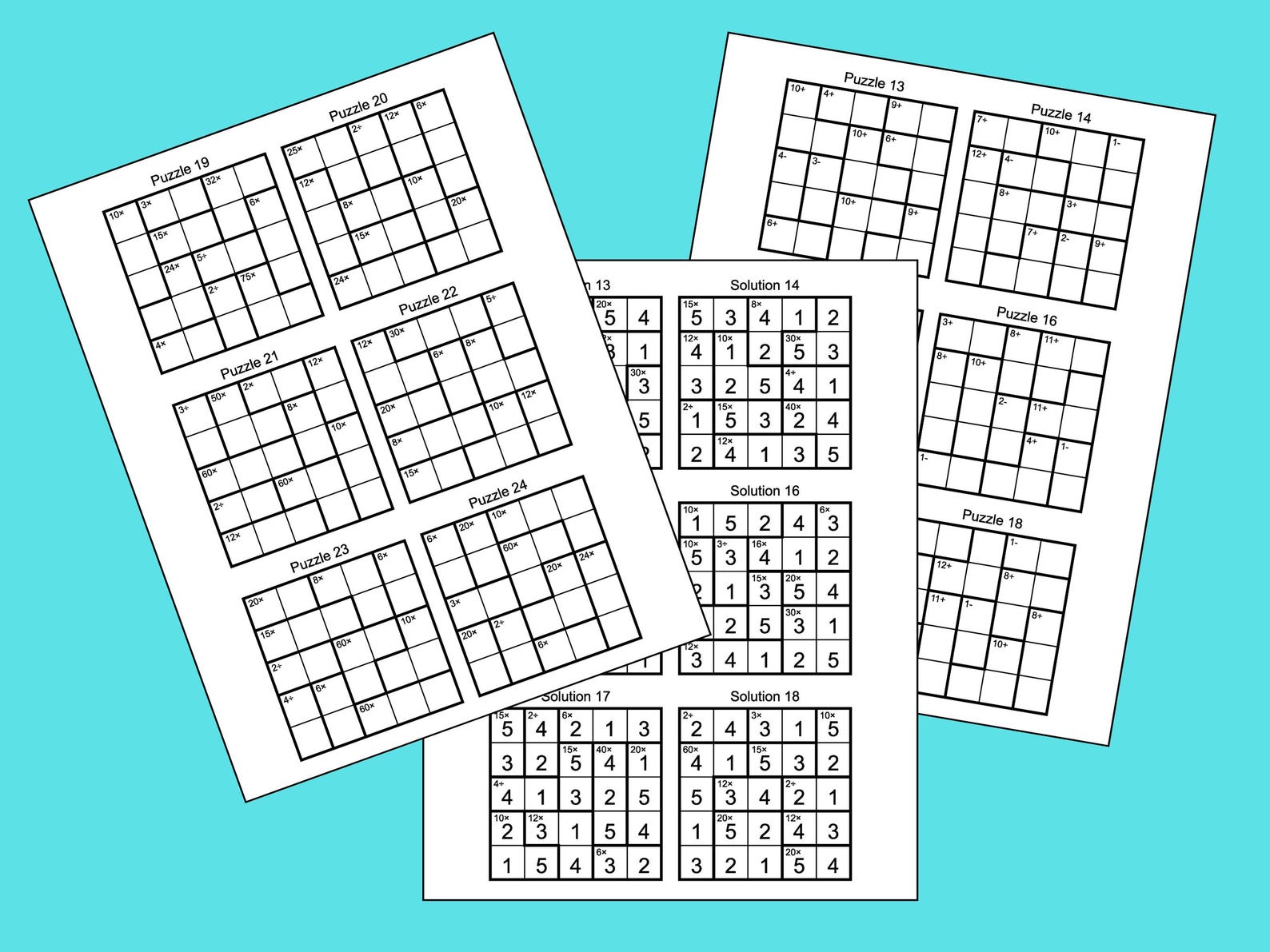 Fun With Numbers: Calcudoku / Mathdoku Printable PDF, 192 Sudoku ...