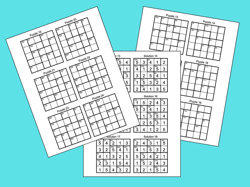 Fun With Numbers: Calcudoku / Mathdoku Printable PDF, 192 Sudoku ...