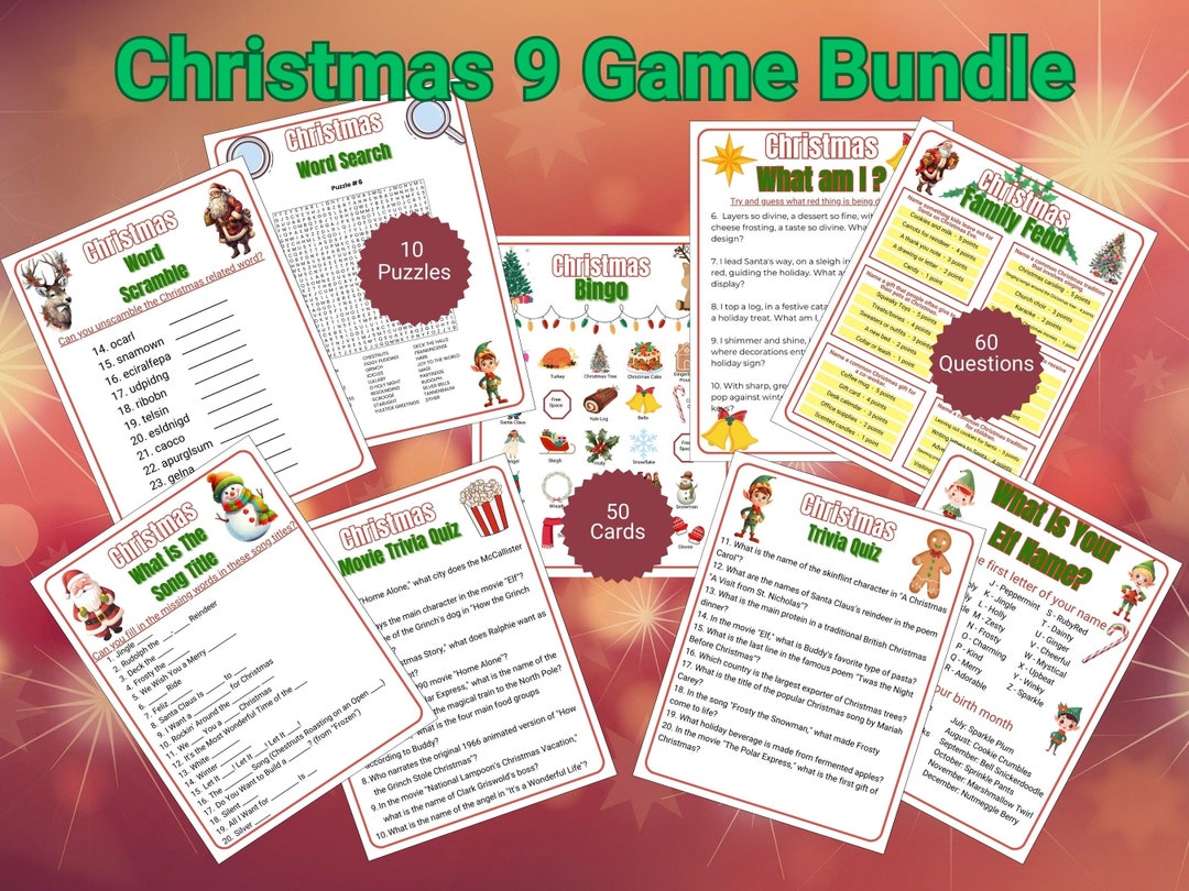 Christmas Games Bundle Printable Christmas Party Games - Etsy