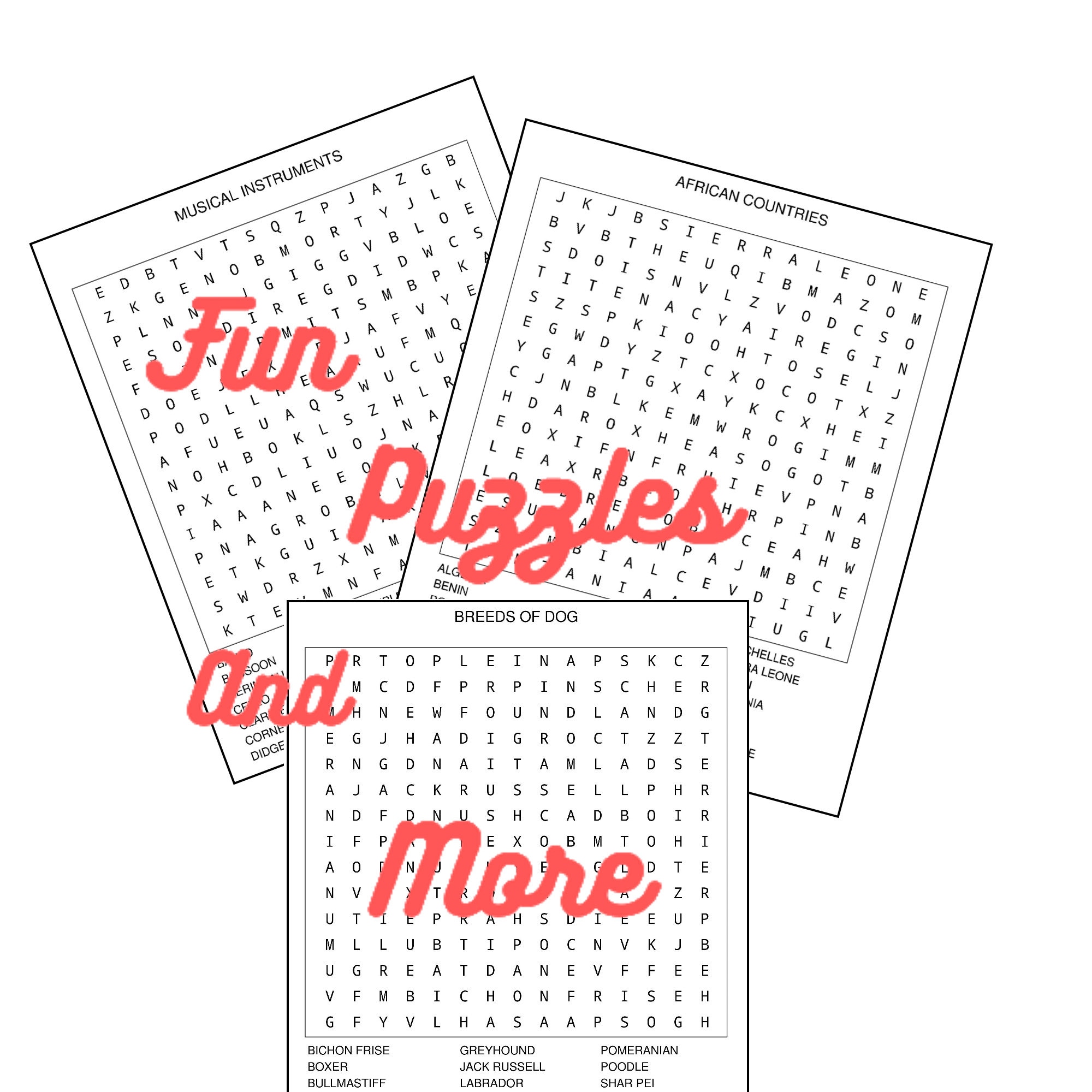 50 Adult Word Search Puzzles, Puzzles for Grown Ups, Wordsearch Puzzles ...