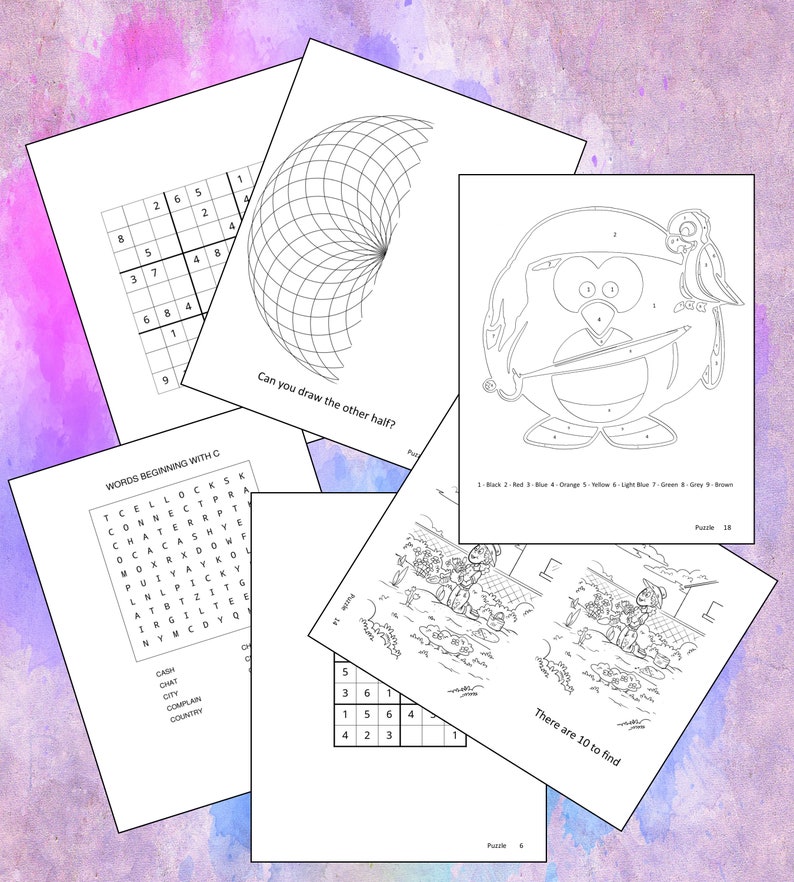 Kids Activity Book Vol 1: Travel Puzzles, Coloring, Sudoku (digital ...