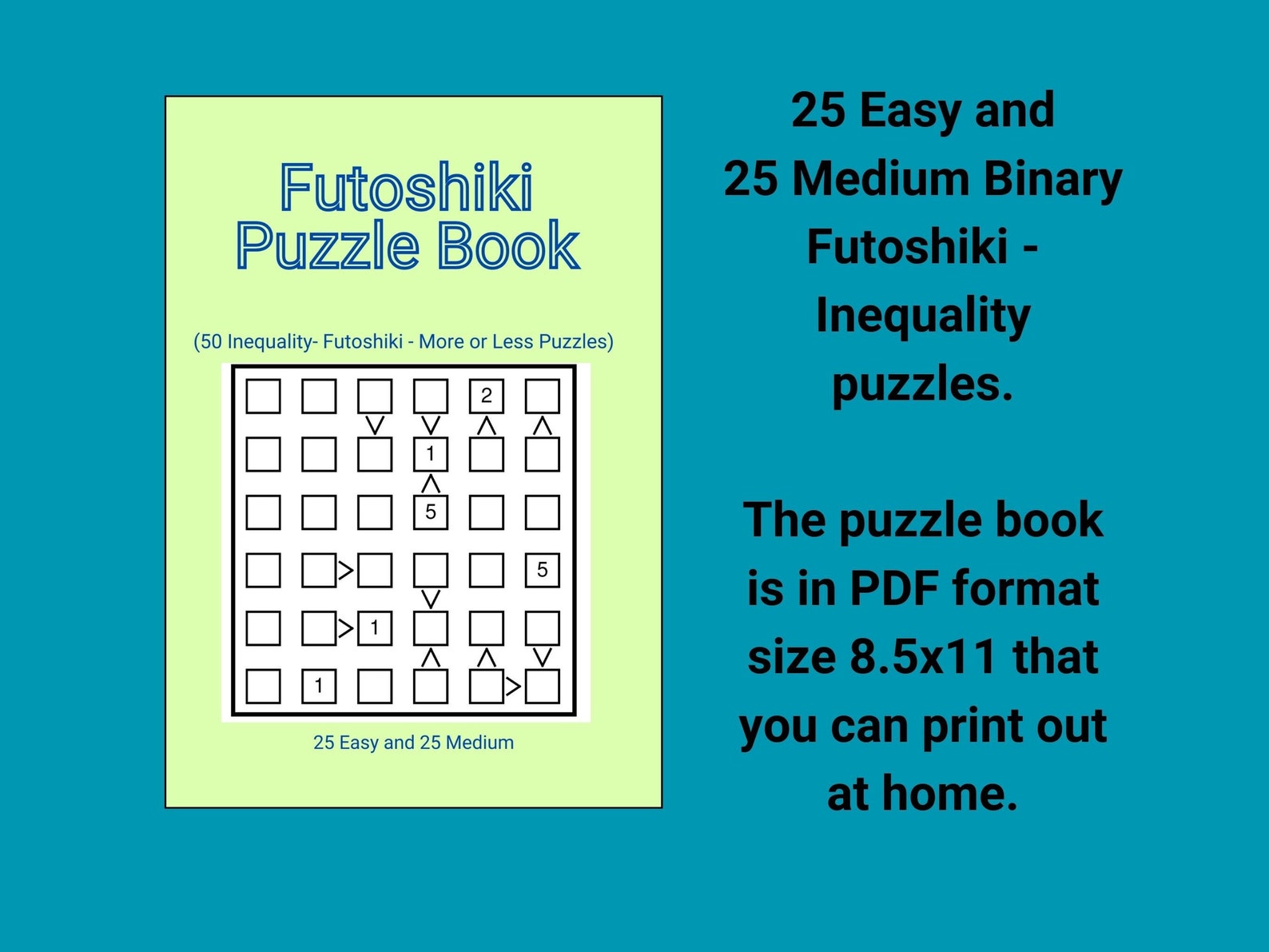 Easy & Medium Futoshiki Puzzles With Solutions, Puzzles for Grown Ups ...