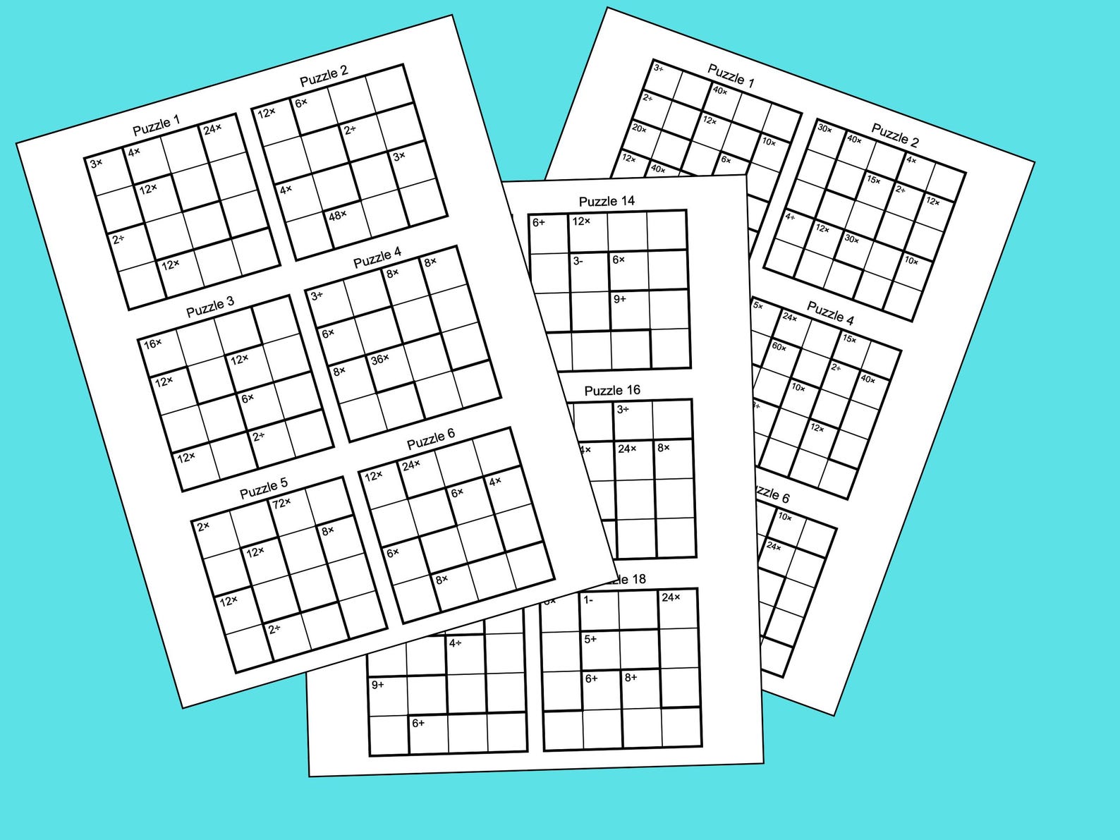 Fun With Numbers: Calcudoku / Mathdoku Printable PDF, 192 Sudoku ...