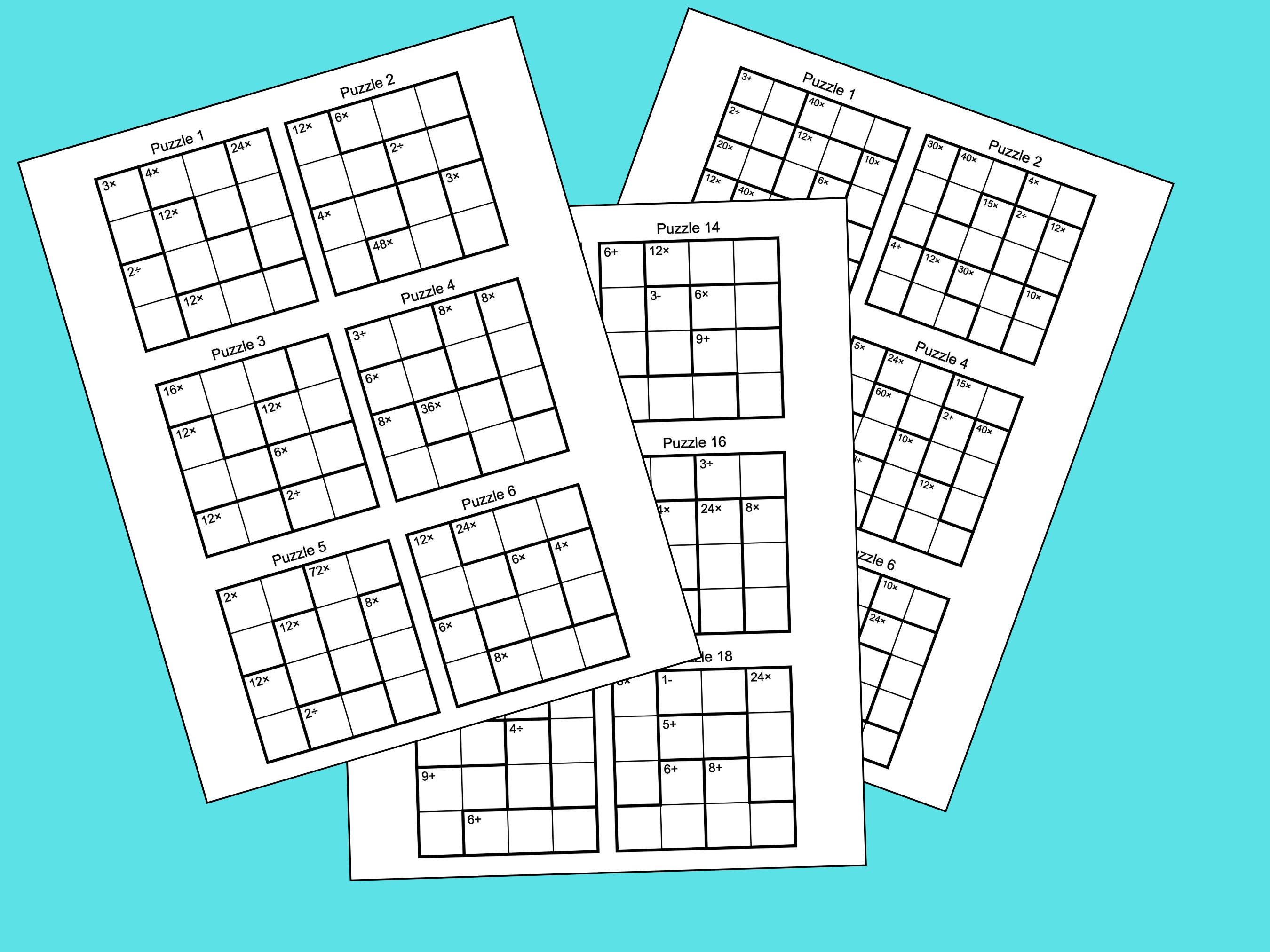 Fun With Numbers: Calcudoku / Mathdoku Printable PDF, 192 Sudoku ...