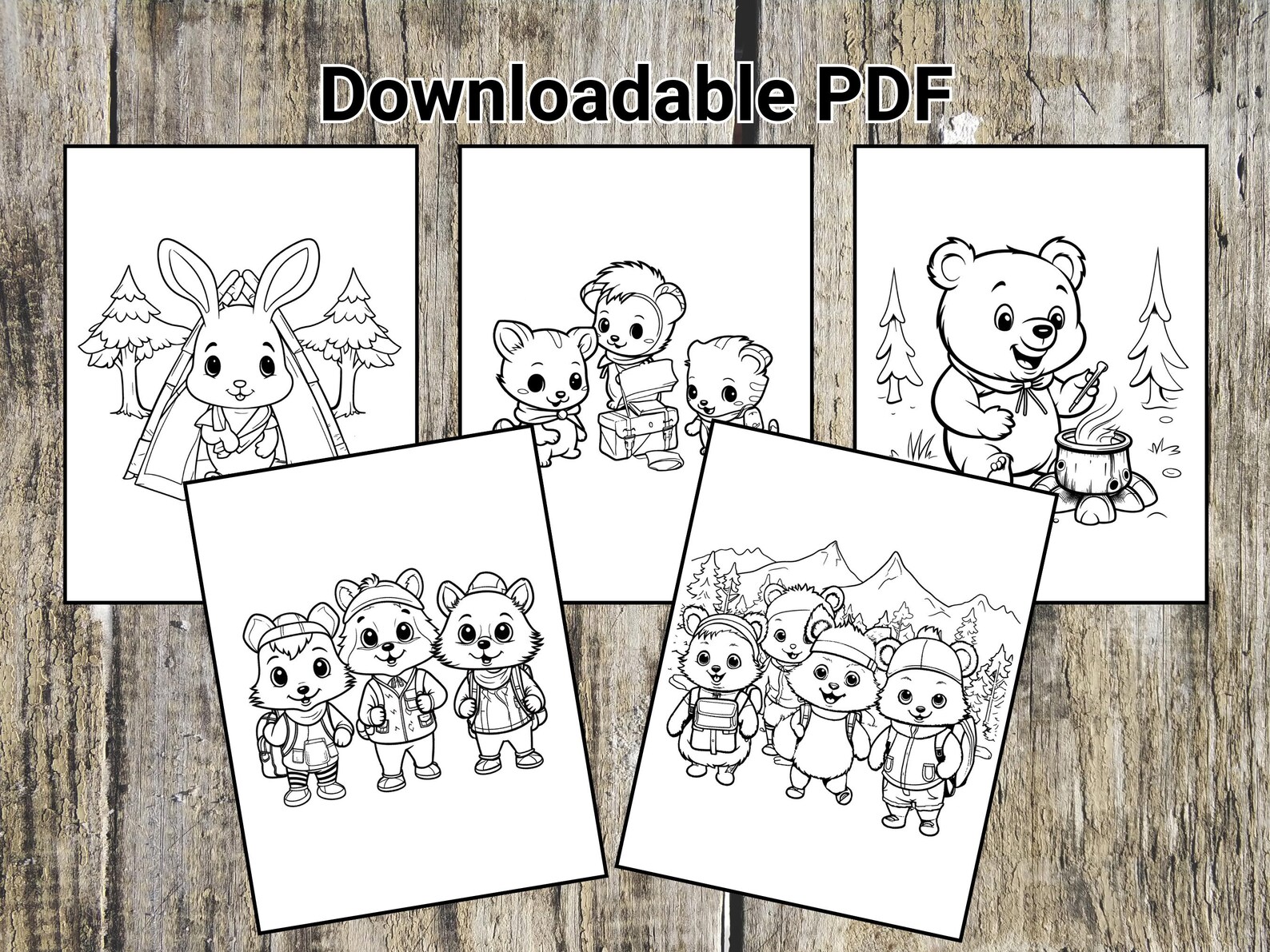 Kawaii Critters Camping Coloring Book | Kids Activity (digital Download ...