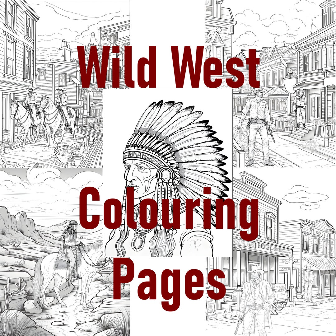Wild West Colouring Book 15 Wild West Coloring Pages - Etsy