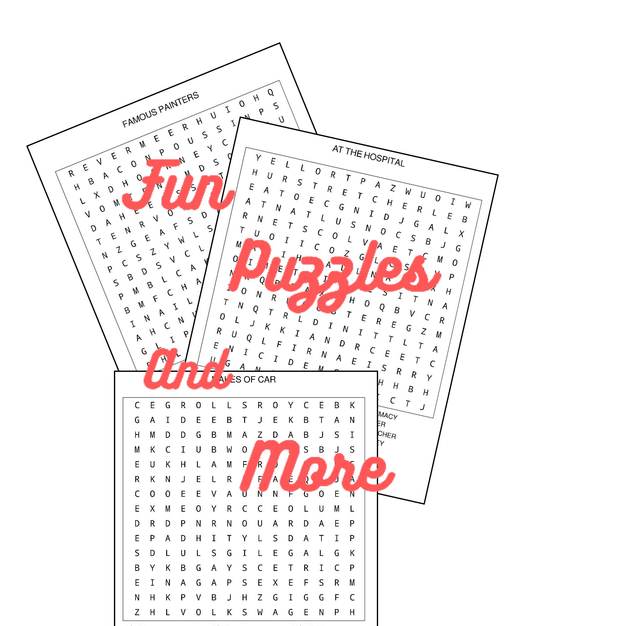 50 Adult Word Search Puzzles, Puzzles for Grown Ups, Wordsearch Puzzles ...