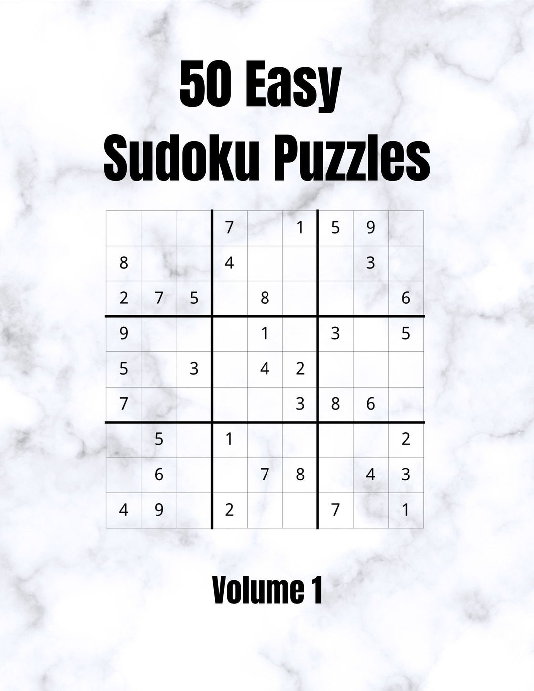 Volume 1 - 50 Adult Easy Sudoku Puzzles, Sudoku Puzzles for Grown Ups ...