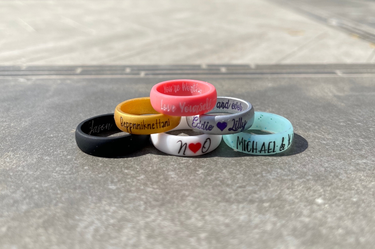 Personalized Engraved Silicone Ring 5.7MM Wide & 2MM Thick - Etsy
