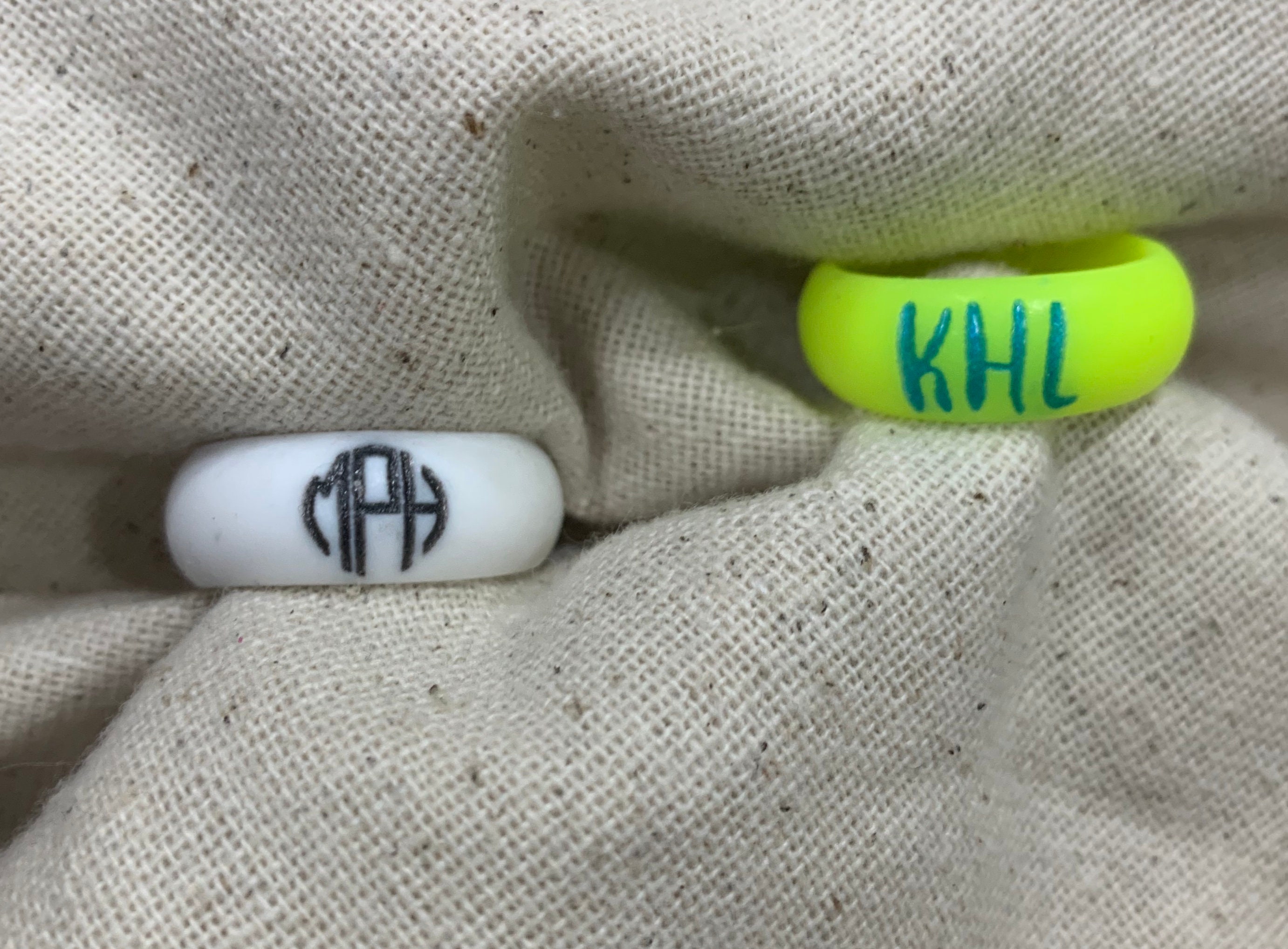 Personalized Monogram Engraved Silicone Ring 8MM Wedding | Etsy