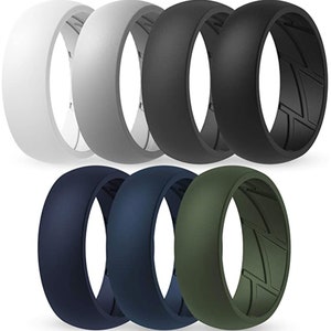 Personalized Engraved Inner Grooves Silicone Ring 8.5MM - Wedding Band ...