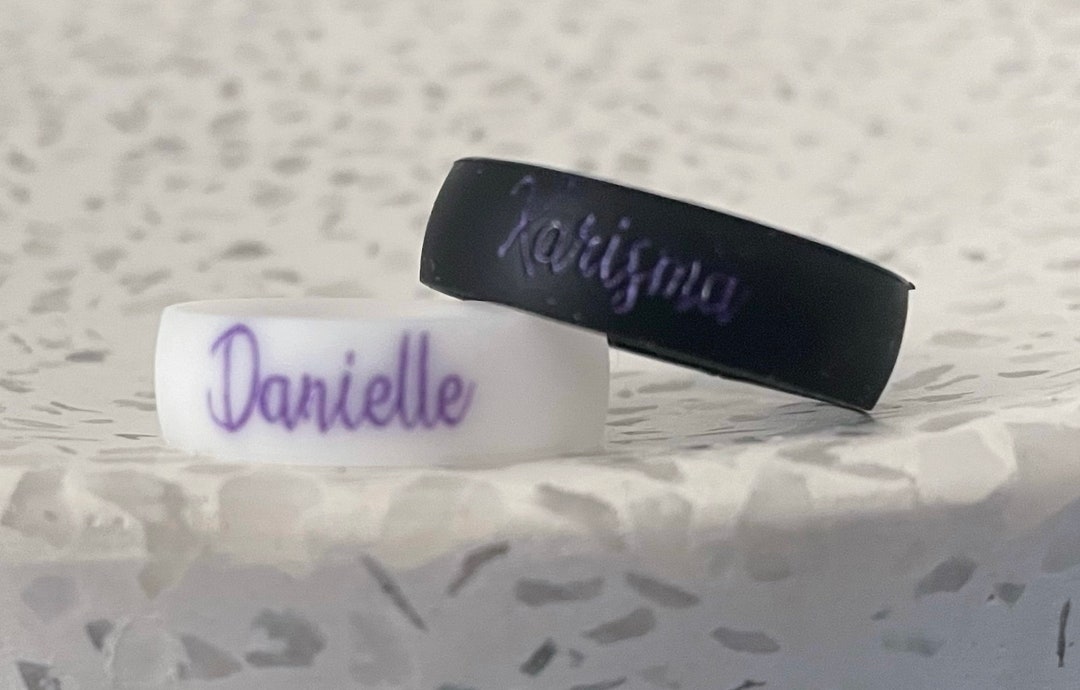 Personalized Engraved Silicone Ring 6MM Wide 1.65MM Thickness - Wedding ...