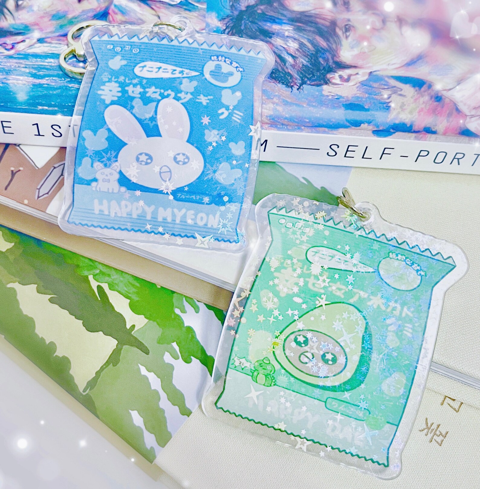 EXO Candy Holographic Acrylic Keychain || Chen & Suho Kawaii Japanese ...