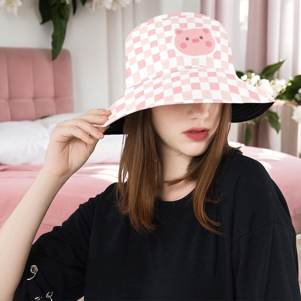 Cute Pig Bucket Hat - Cottagecore Kawaii Fashion Y2K Sun Hat - Pastel ...