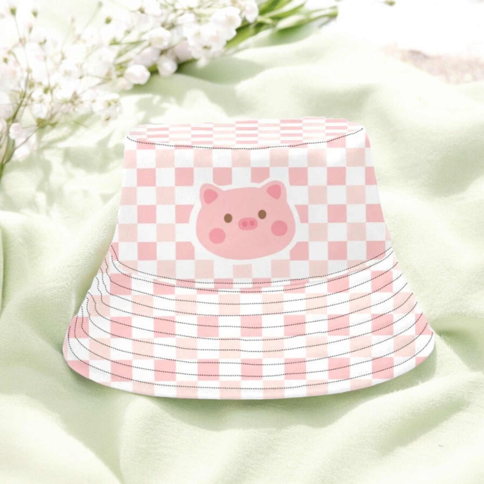 Cute Pig Bucket Hat - Cottagecore Kawaii Fashion Y2K Sun Hat - Pastel ...