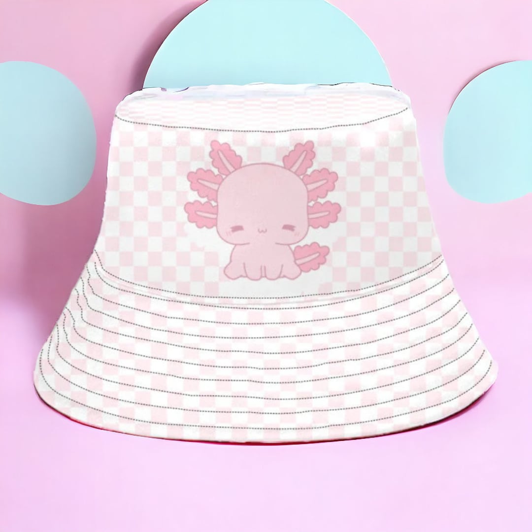 Cute Axolotl Bucket Hat for Young Girls and Women- Soft Pastel ...