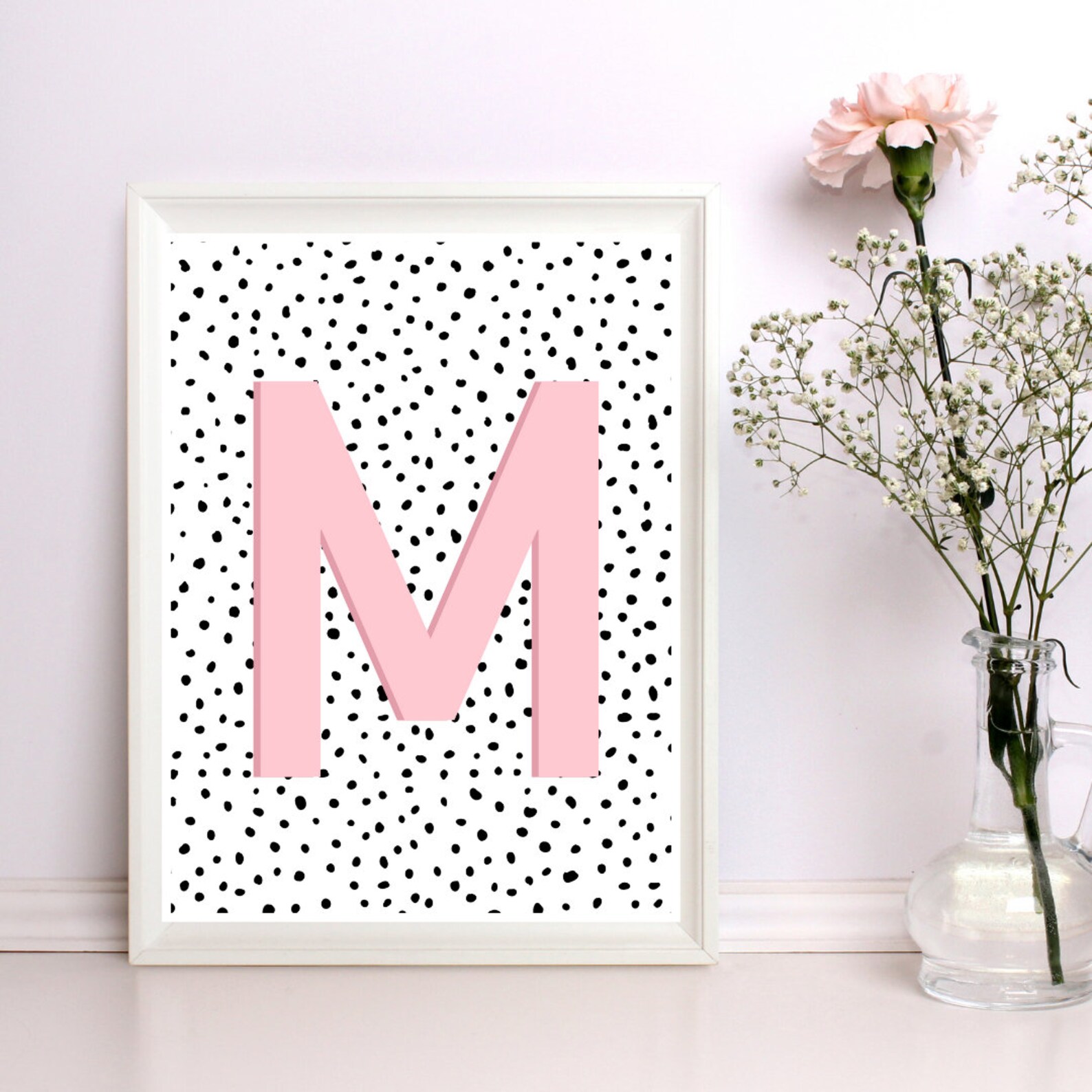 Initials Print Name Poster Minimalist Art Print Art Wall | Etsy